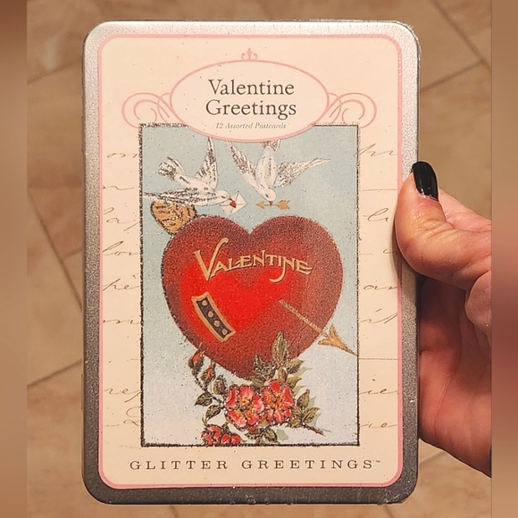 Cavallini | Office | Cavallini Co Glittery Valentine Postcards Set Of 2 ...